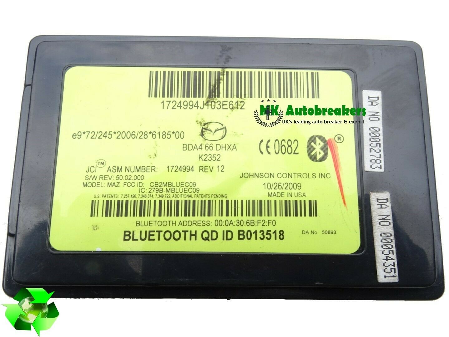 Mazda 3 From 2009-2013 Bluetooth Control Module ECU Unit | MK ...
